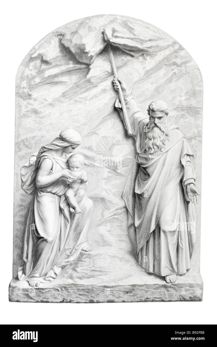 Moses striking the rock Sculpture three-dimensional artwork shaping ...