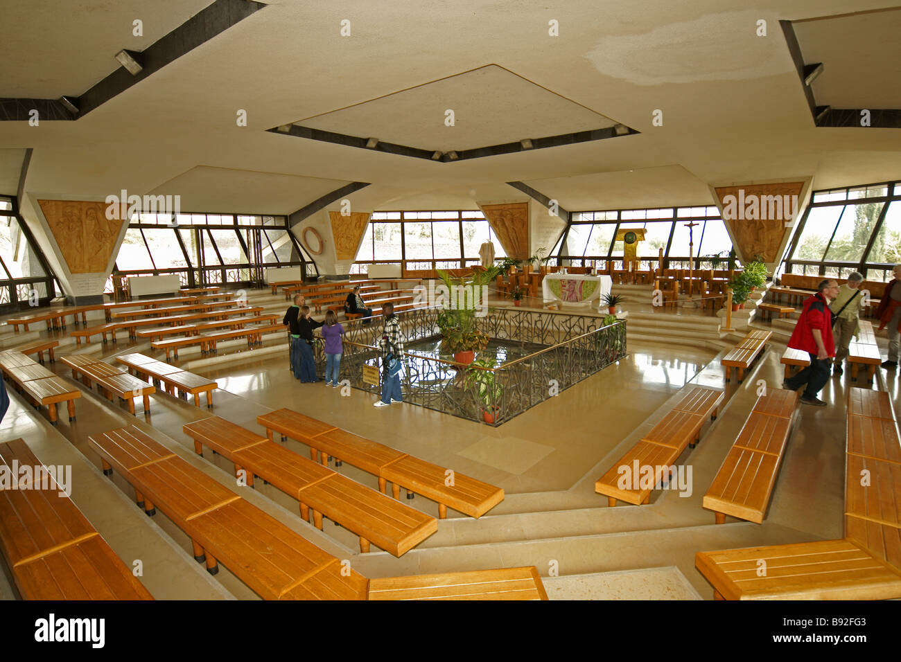 Israel Sea of Galilee Capernaum Interior of the Catholic Church built ...