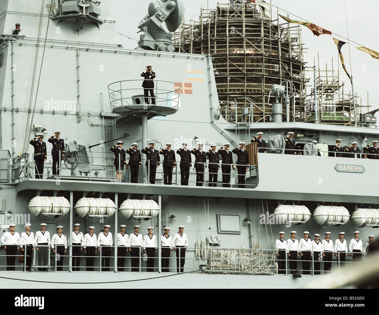 The frigate Bayern of the German Naval Force at the 300th celebration ...