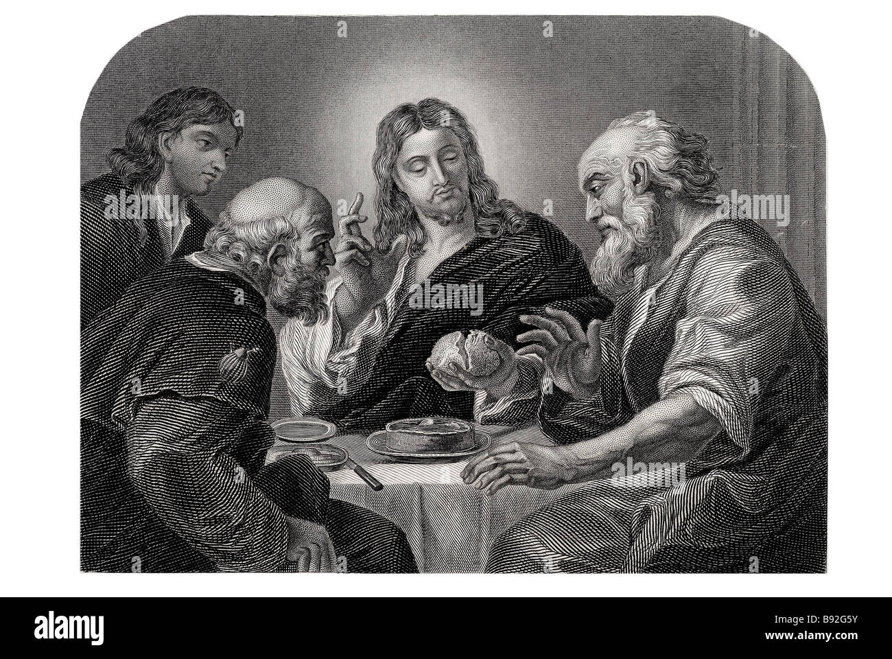 Christ at Emmaus Lord Saviour Jesus Christ Stock Photo - Alamy