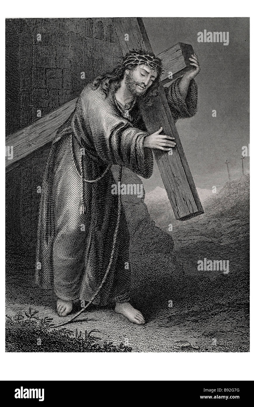 Christ bearing the Cross Lord Saviour Jesus Christ Stock Photo - Alamy