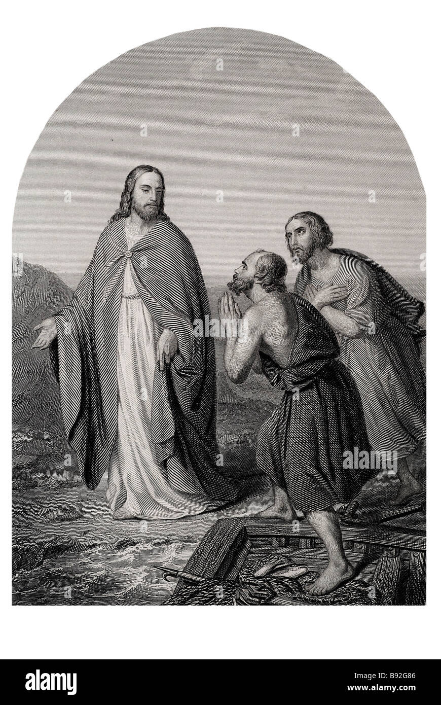 Calling of St Simon & St Andrew Lord Saviour Jesus Christ Saint Stock ...
