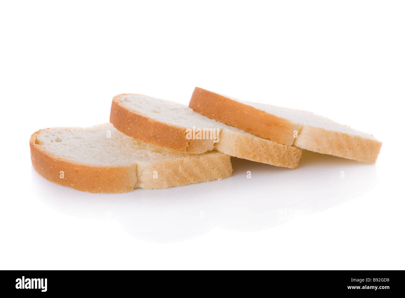 Three bread slices isolated on white background Stock Photo - Alamy