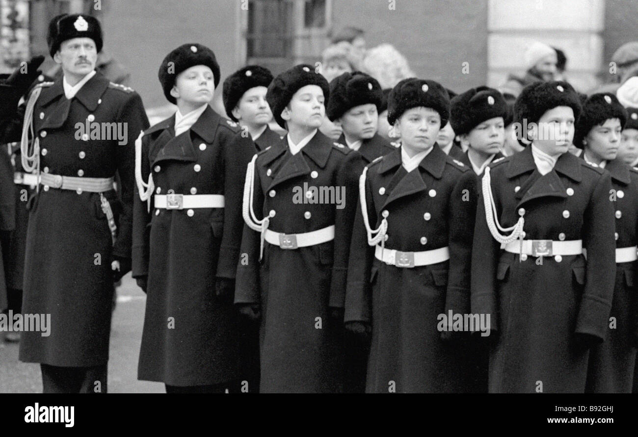 Students of the first in Russia Naval Cadet Corps in line Stock Photo ...