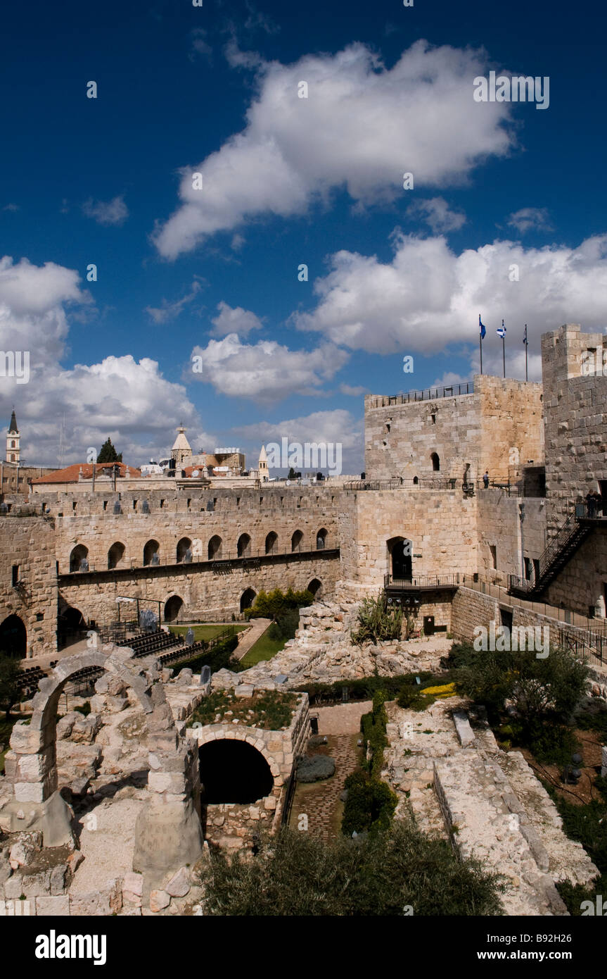 Interior courtyard of the fortified Tower of David, also known as the ...