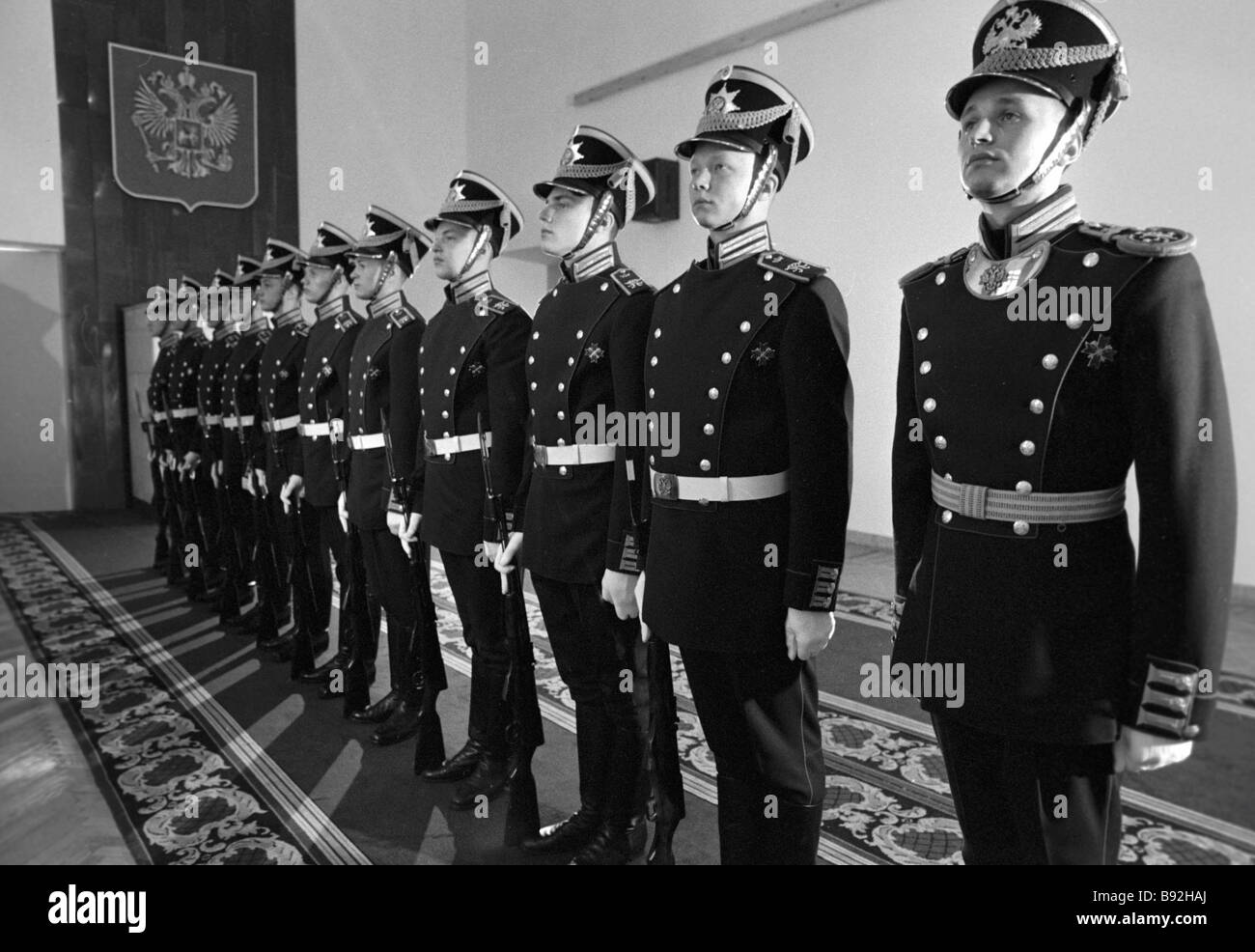 Rank of Presidential Regiment s soldiers in dress uniform Stock Photo ...