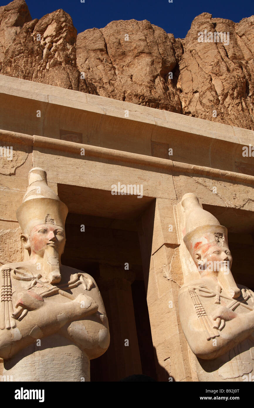 Two osiris statues, Mortuary Temple of Queen Hatshepsut, "Deir el-Bahri ...