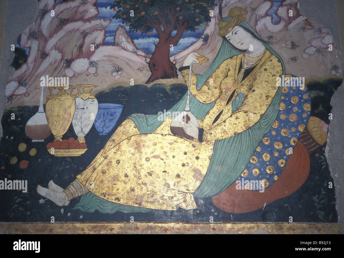 Persian artwork palace Isfahan Iran Stock Photo - Alamy