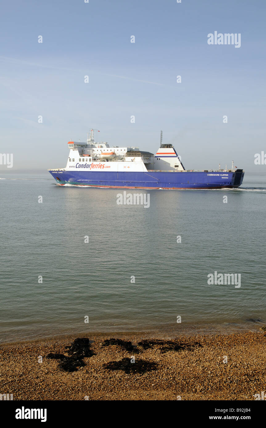 Commodore Clipper a roro ferry sailing the Solent off the southern ...