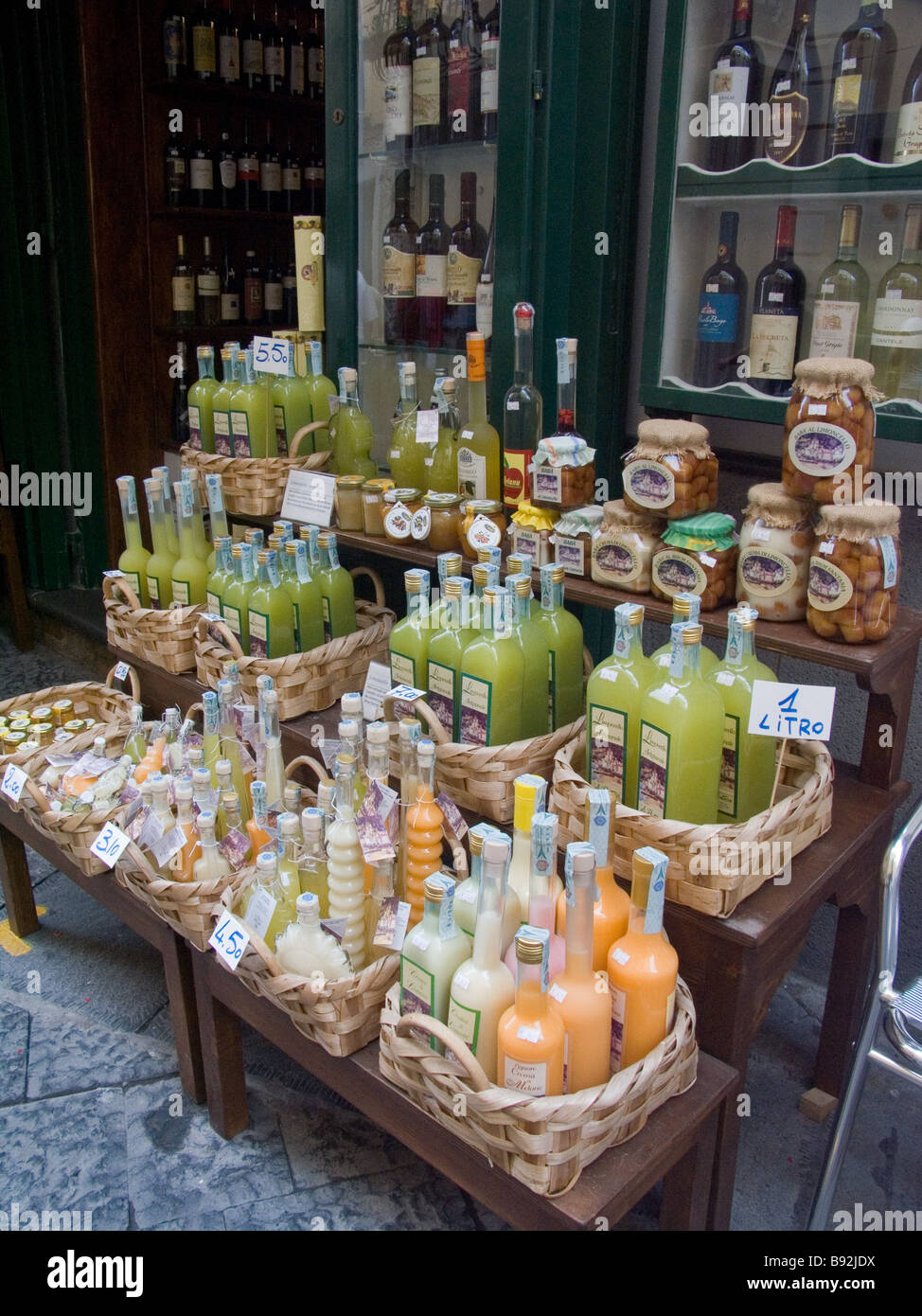 Limoncello bottles Amalfi Amalfi Coast Campania Italy Europe World ...