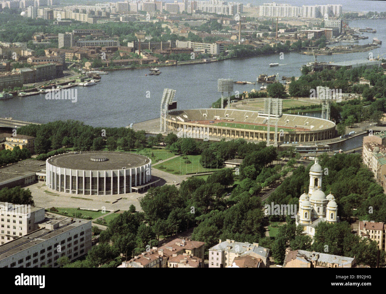 The Yubileiny Sports Palace and the Lenin Stadium in St Petersburg ...