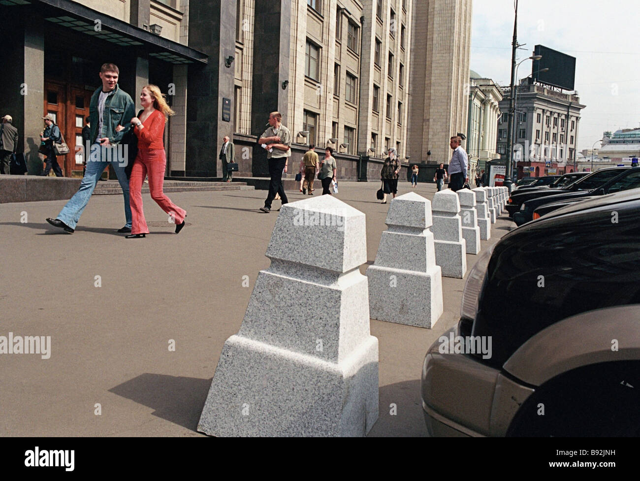 These concrete obstacles were installed in front of the State Duma the ...