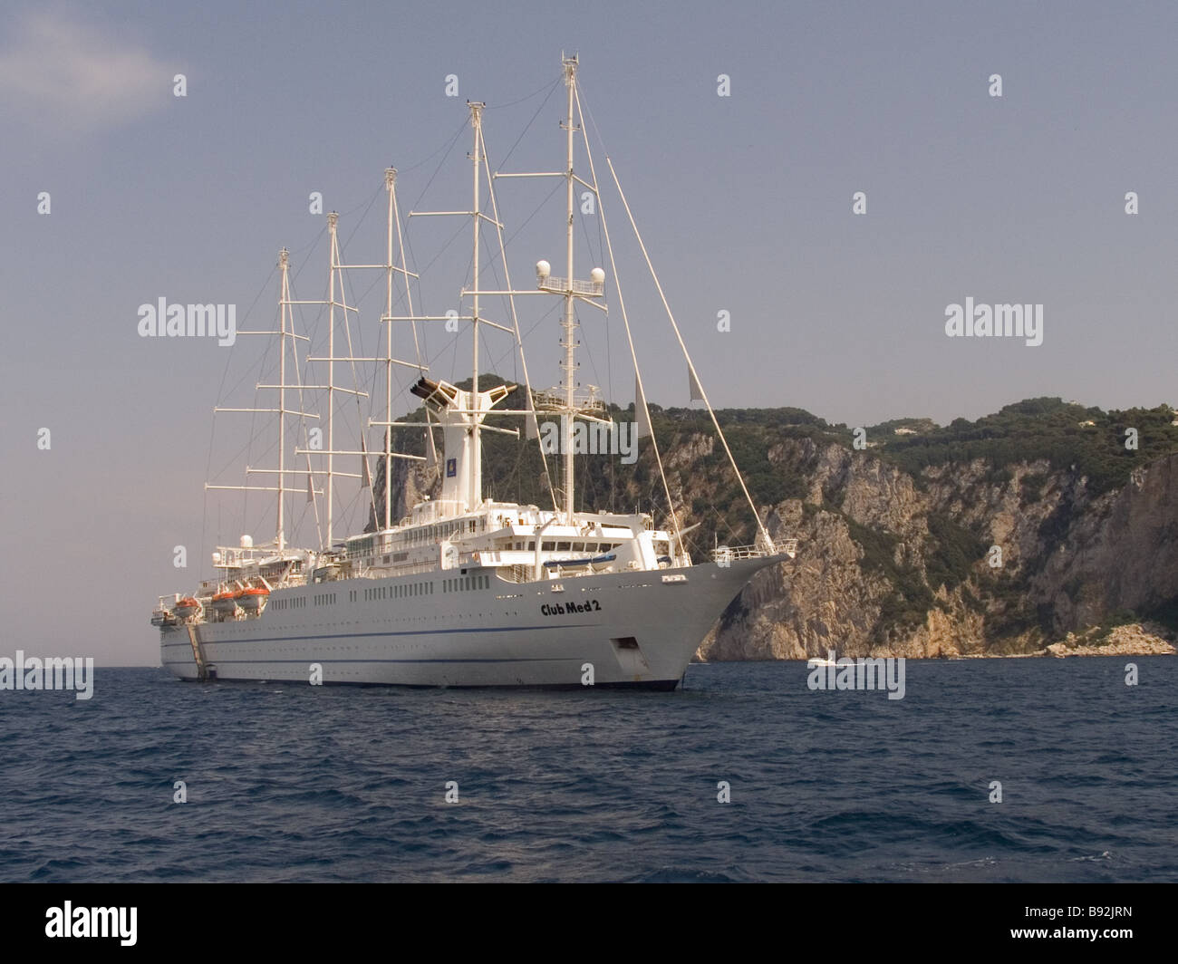 Ship next to Capri Island, Italy, Europe Stock Photo - Alamy