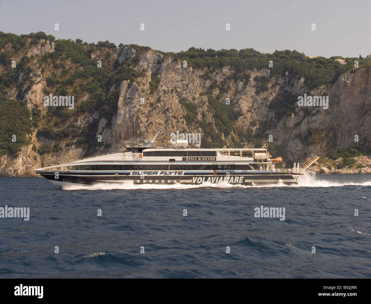 Ferry next to Capri Island Italy Europe Stock Photo - Alamy