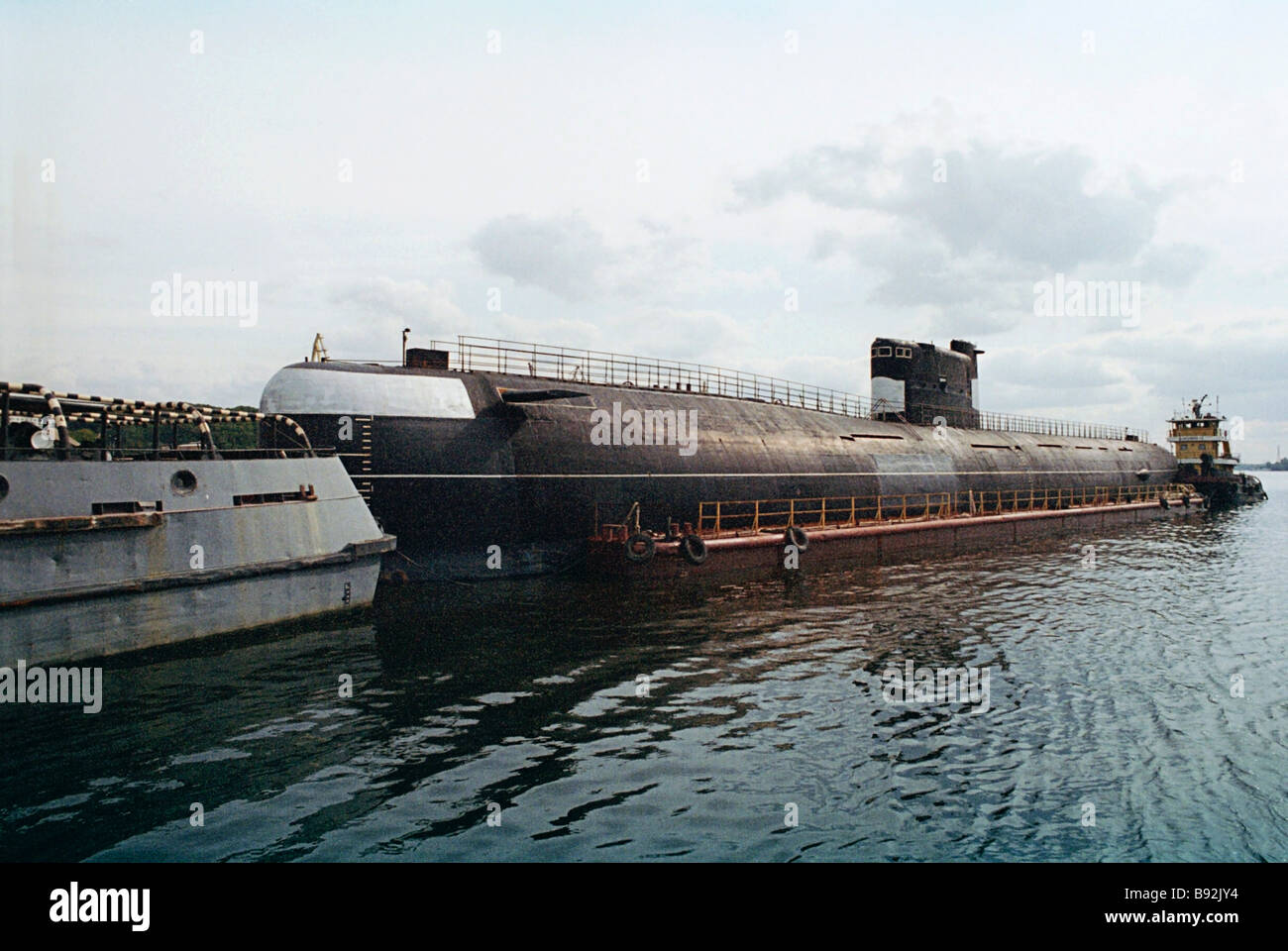 Diesel submarine Novosibirsky Komsomolets Project 641 b being delivered ...