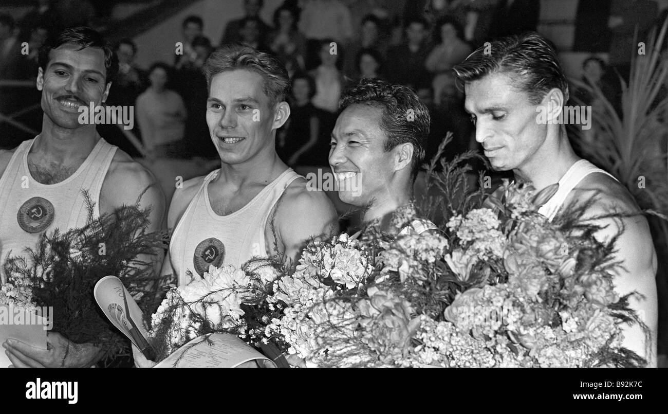 World gymnastics champions of 1958 from left to right Albert Azaryan ...