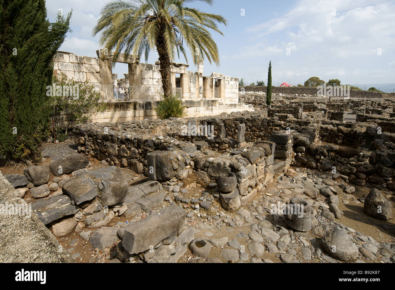 Israel Sea of Galilee Capernaum Ruins of the old synagogue uncovered on ...