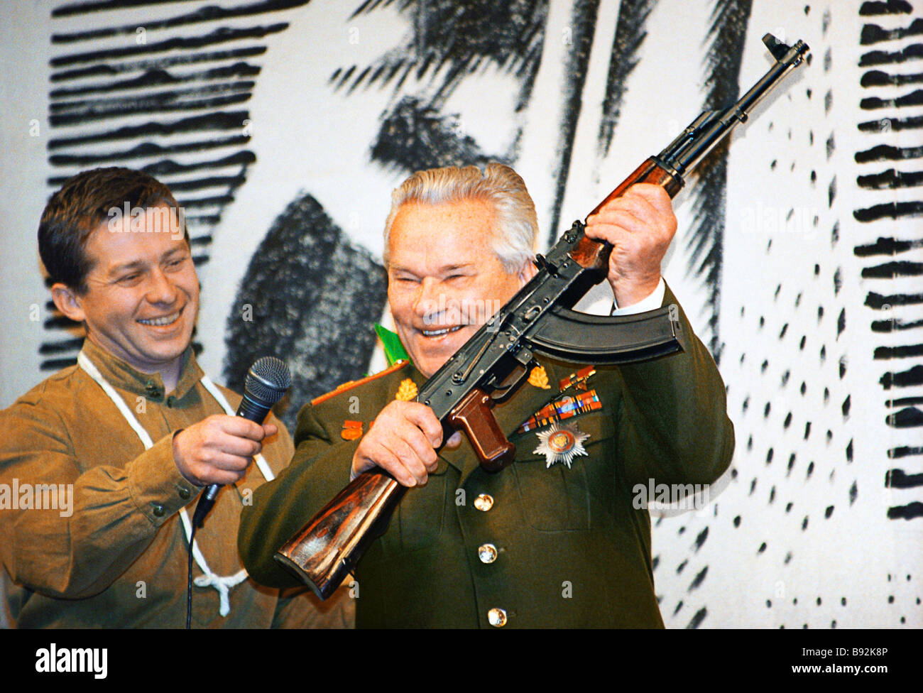 Renowned Russian arms designer Mikhail Kalashnikov at the Izhevsk ...