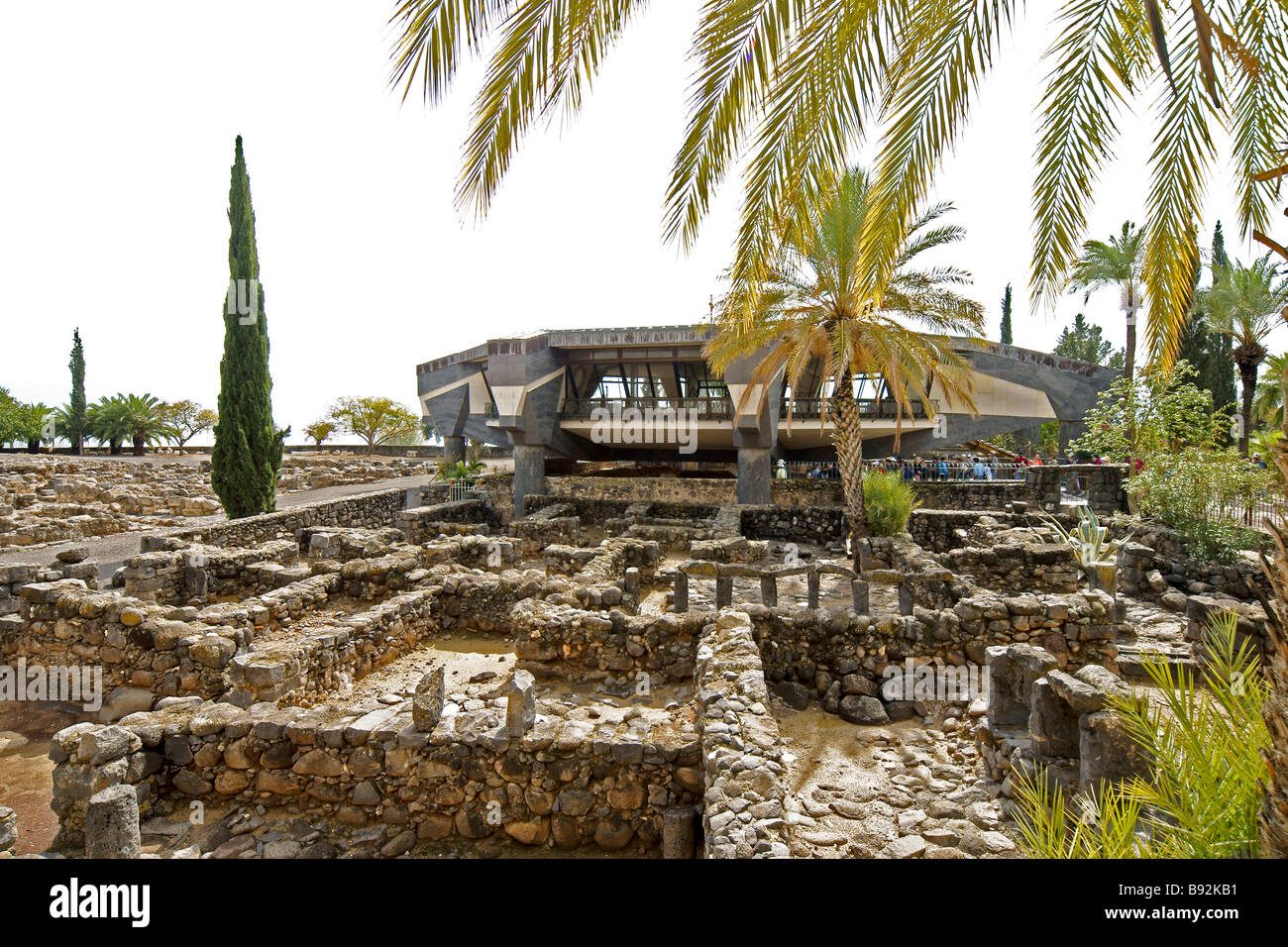 Israel Sea of Galilee Exterior of the Capernaum Catholic Church built ...