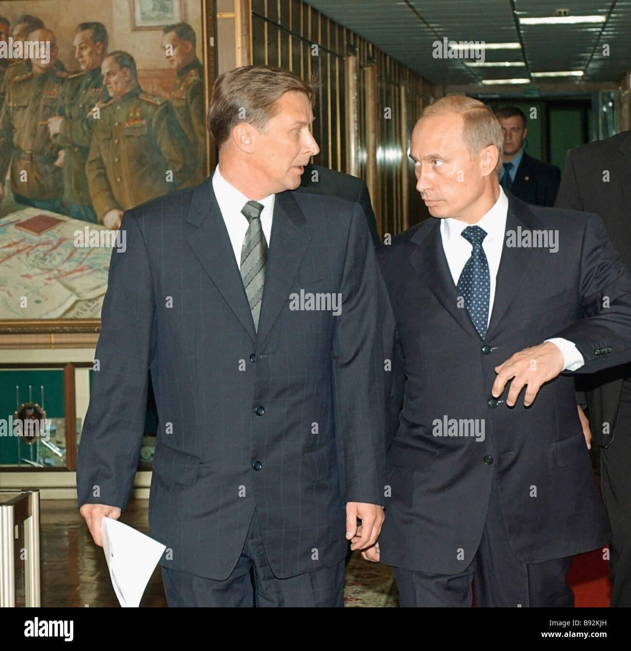 Russian President Vladimir Putin right and Defense Minister Sergei ...