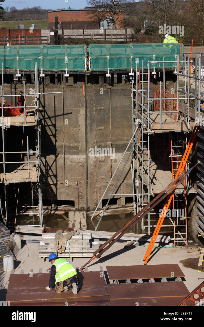 building construction site works lock wall replacement refurbishment ...