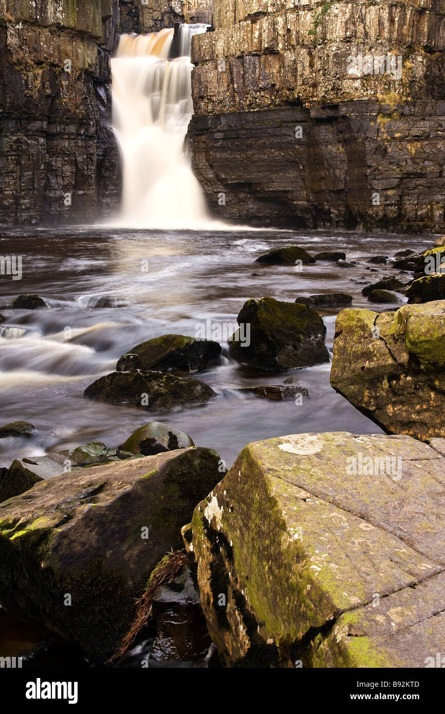 High Force waterfall near Middleton in Teesdale, County Durham, UK ...