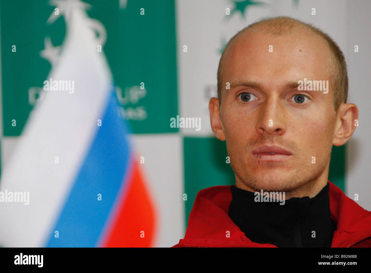 Nikolai Davydenko a Russian tennis player at a press conference on the ...