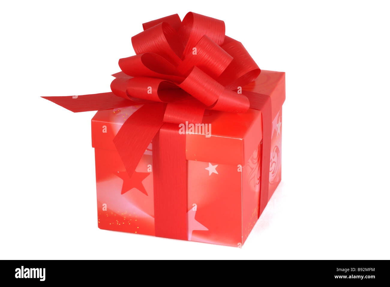 Red present with a ribbon Stock Photo - Alamy