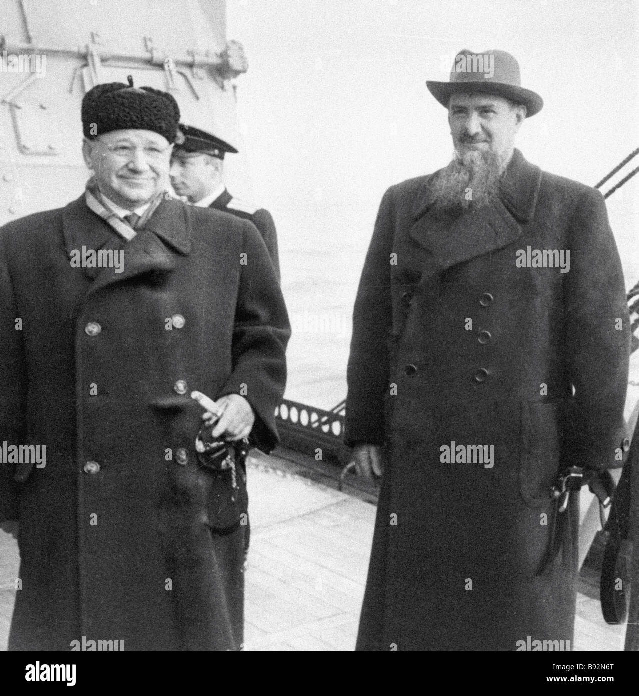 Academicians Igor Kurchatov and Andrei Tupolev members of the Soviet ...