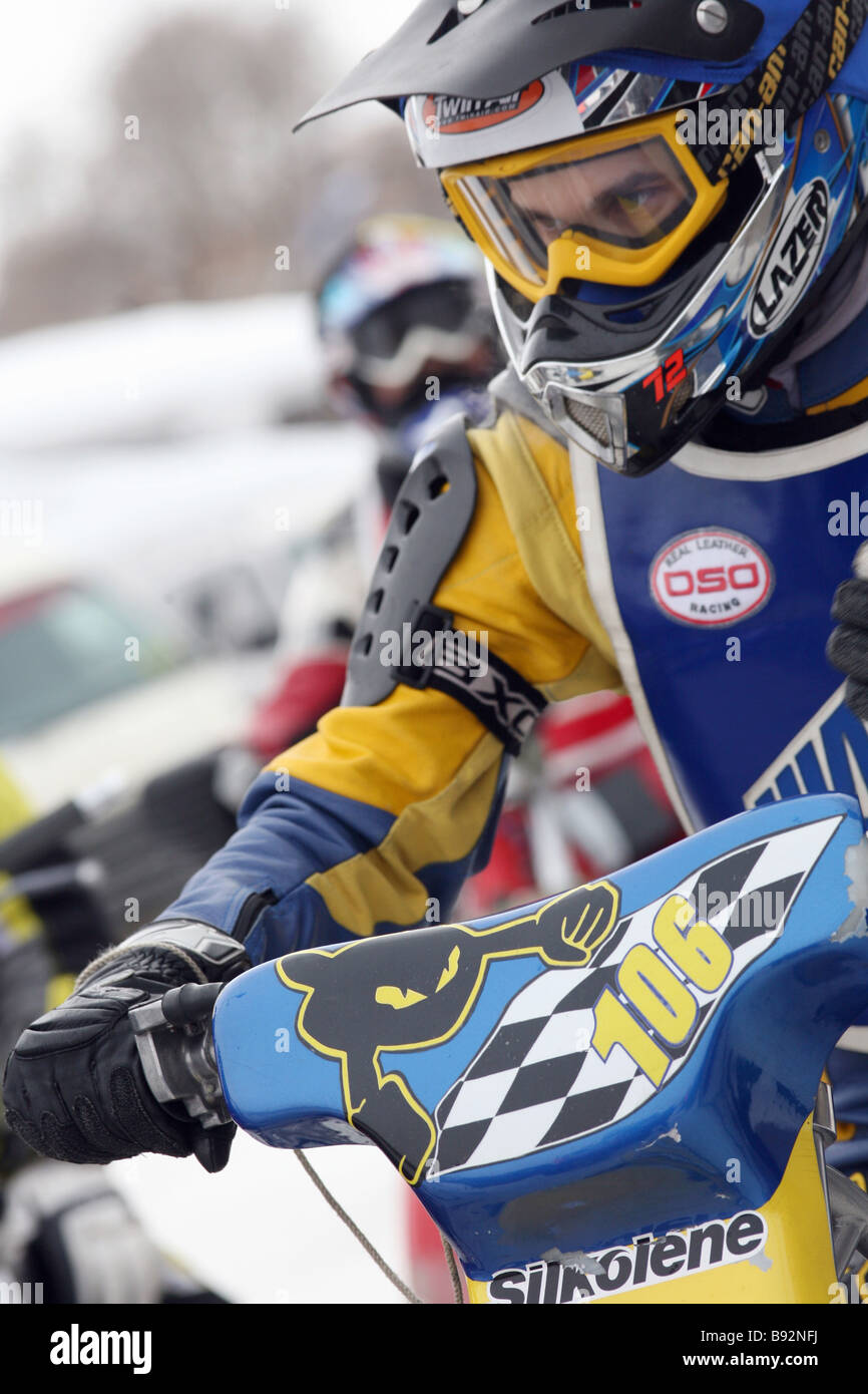 Semi finals of the Russian motorcycle ice racing championship in ...