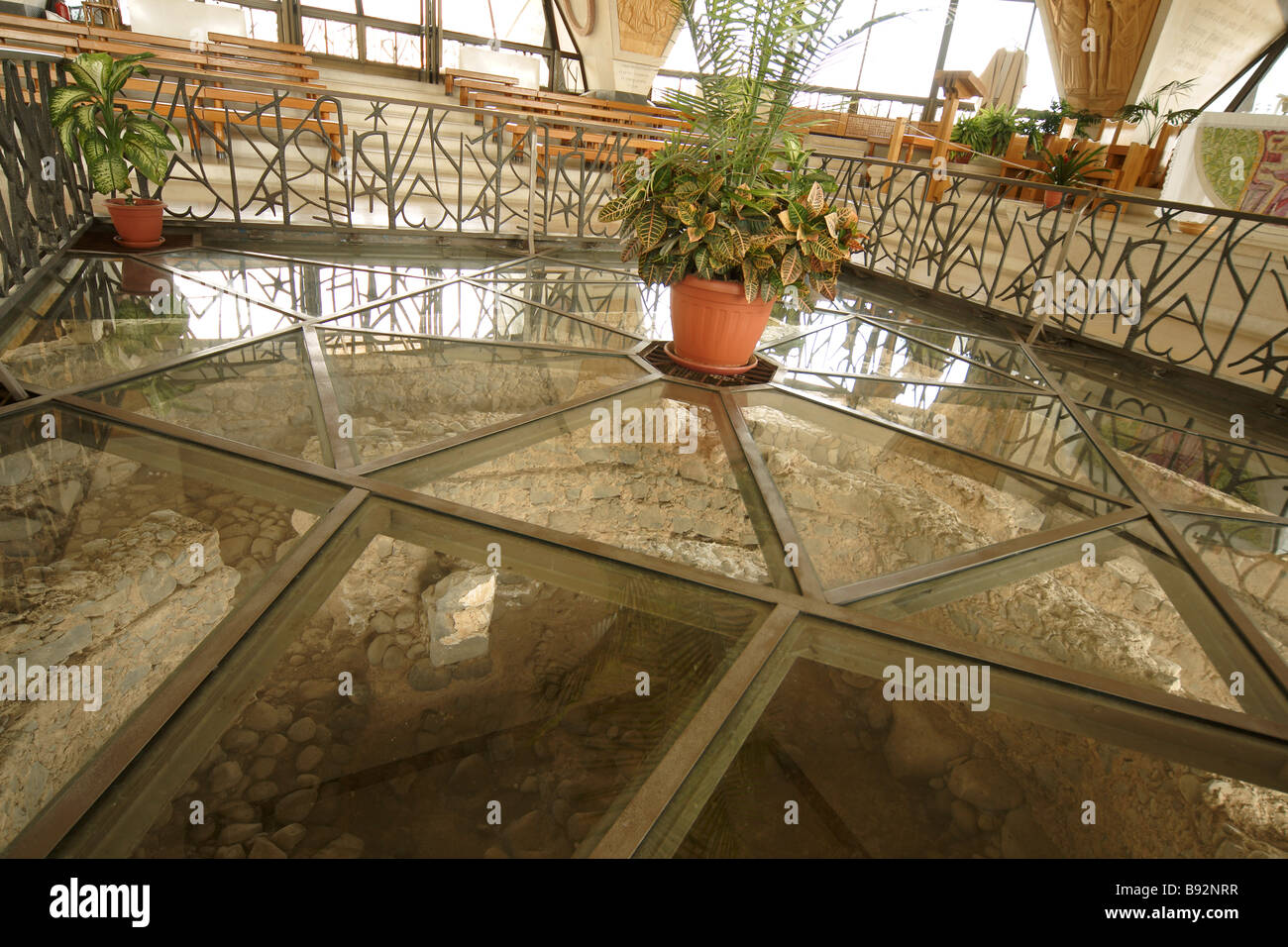 Israel Sea of Galilee Capernaum Interior of the Catholic Church built ...