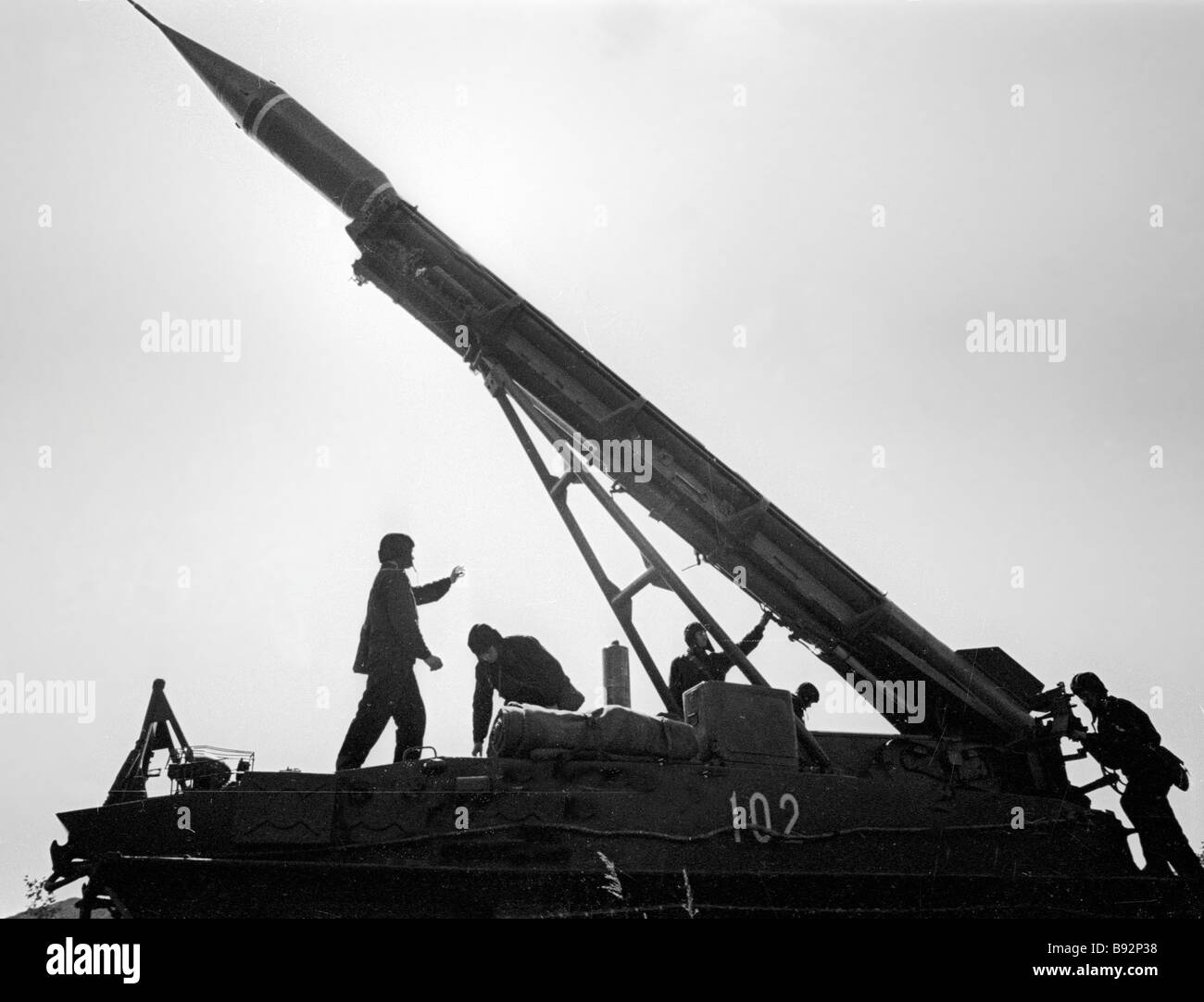 Crew of a tactical missile launcher ready to fire Stock Photo - Alamy