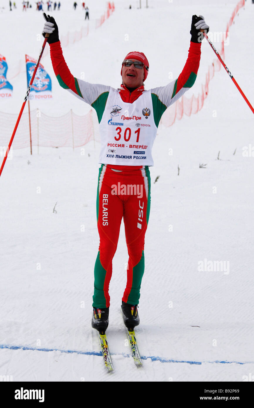 Alexei Ivanov of Belarus the 50 km race winner The finals of the skiing ...