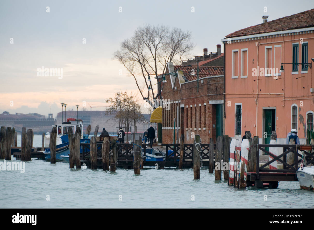 Dock on Murano, Italy Stock Photo - Alamy