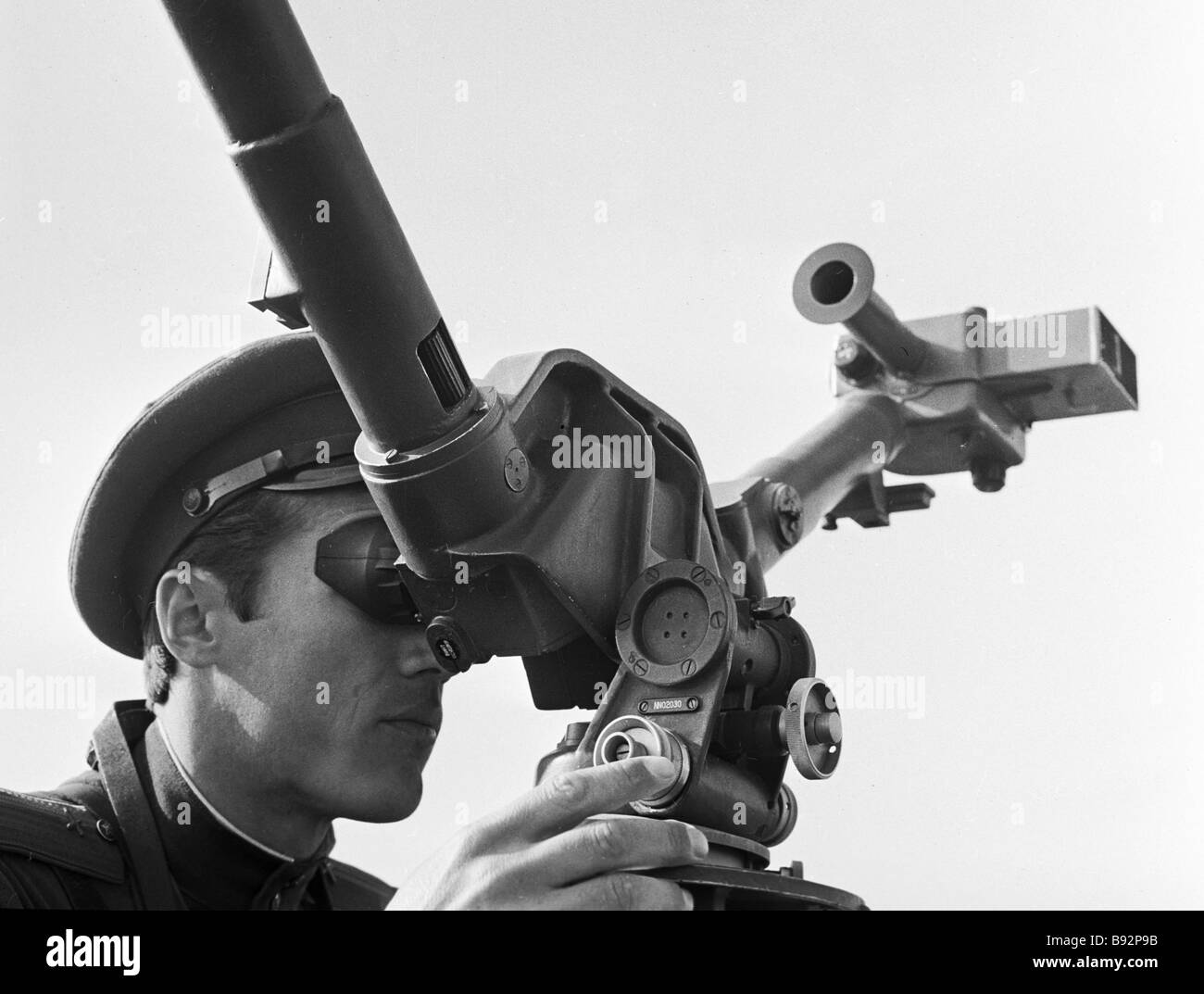 An officer watching enemy troops during training Stock Photo - Alamy