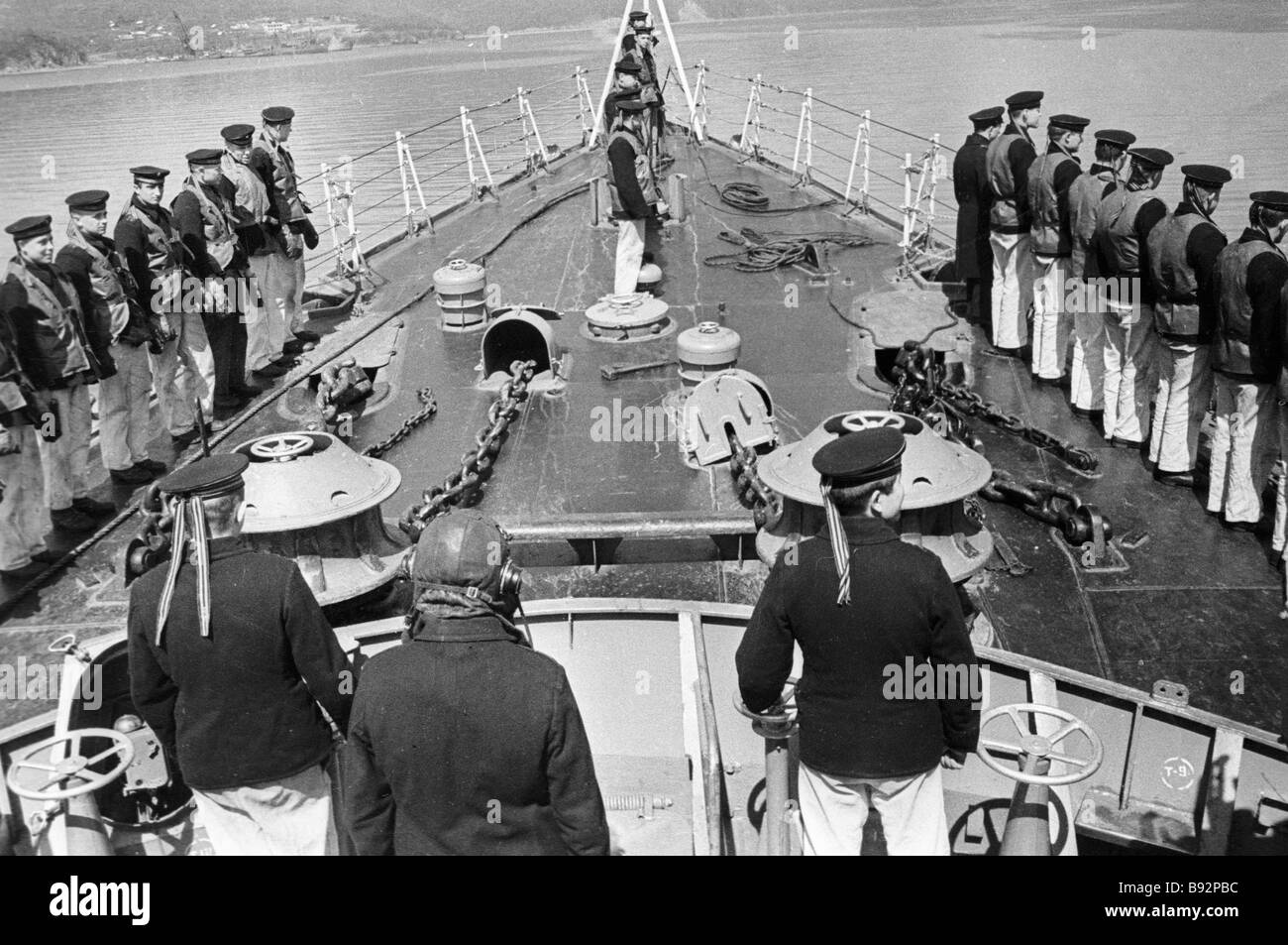 Crew call on a warship Stock Photo - Alamy