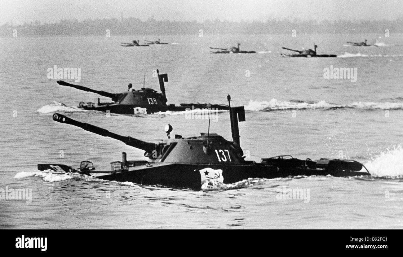 PT 76 tanks of the marines Stock Photo - Alamy