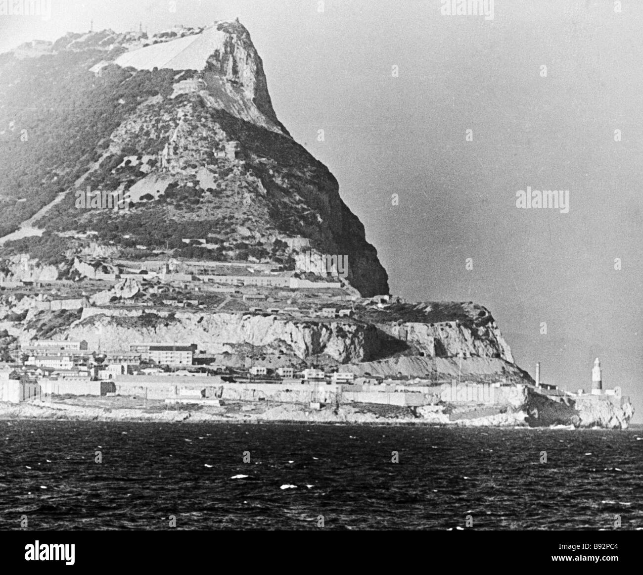 View of Gibraltar a British military base on the Iberian Peninsula ...