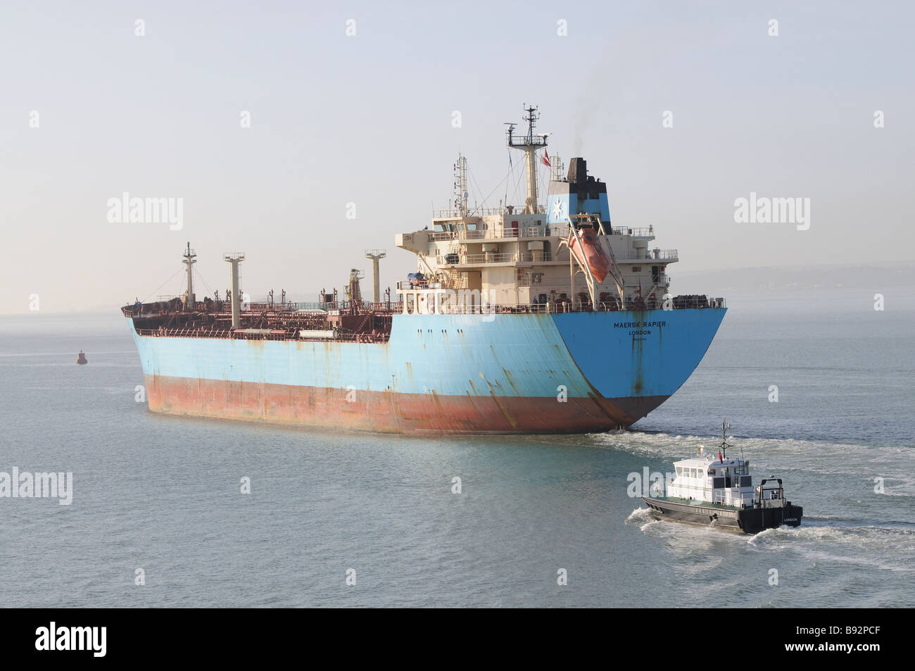 The Maersk Rapier a product tanker ship making her way in the Solent ...