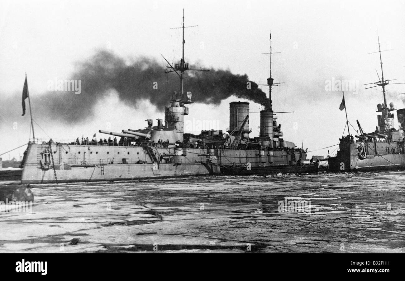 Marat and Petropavlovsk battleships Stock Photo - Alamy