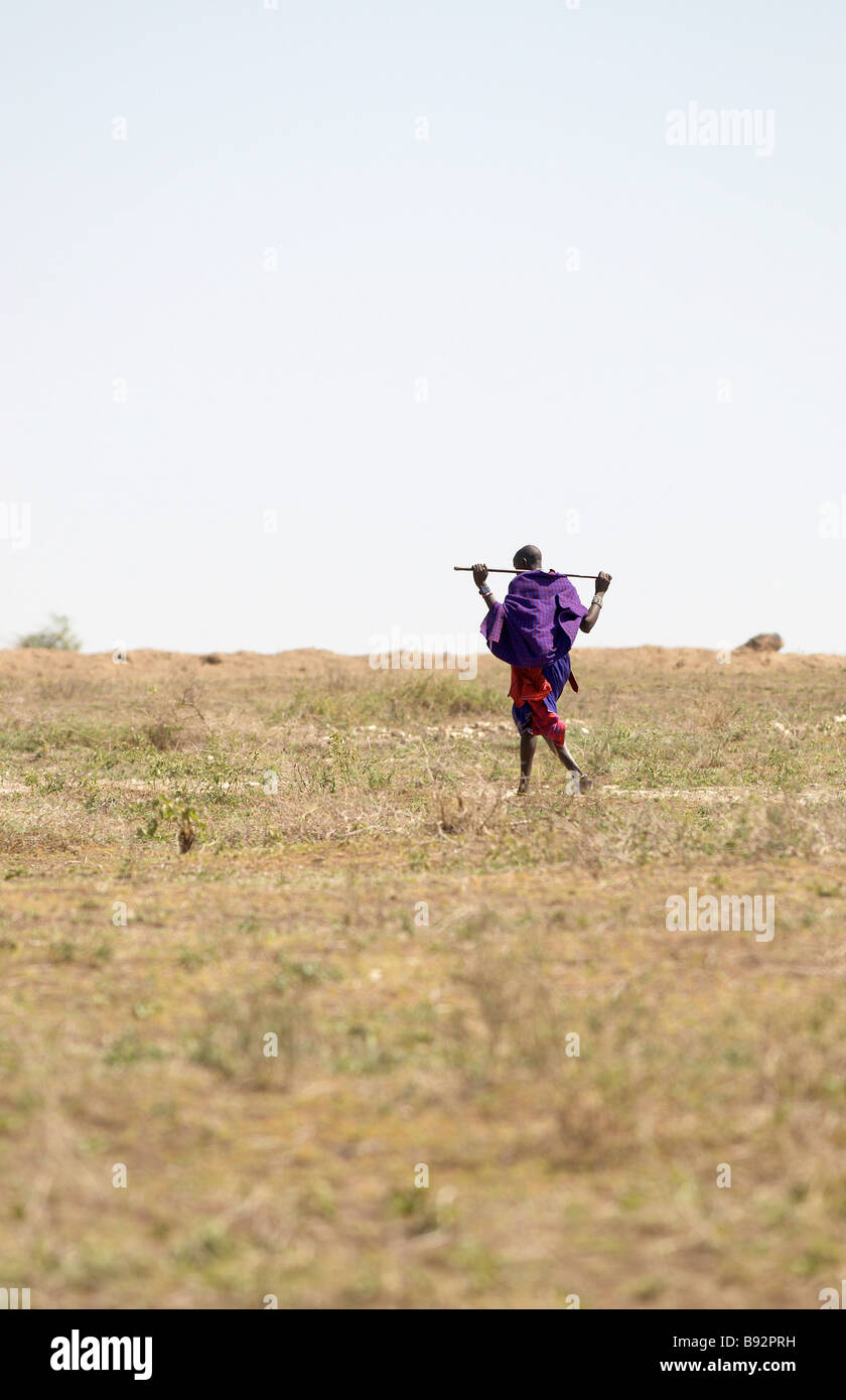 Masai native people in african savannah Stock Photo - Alamy