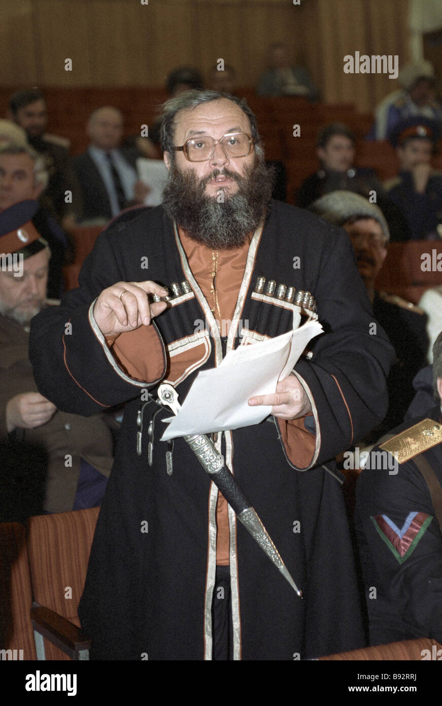 Ataman of the Kuban Cossack host Vladimir Gromov at a forum of cossack ...