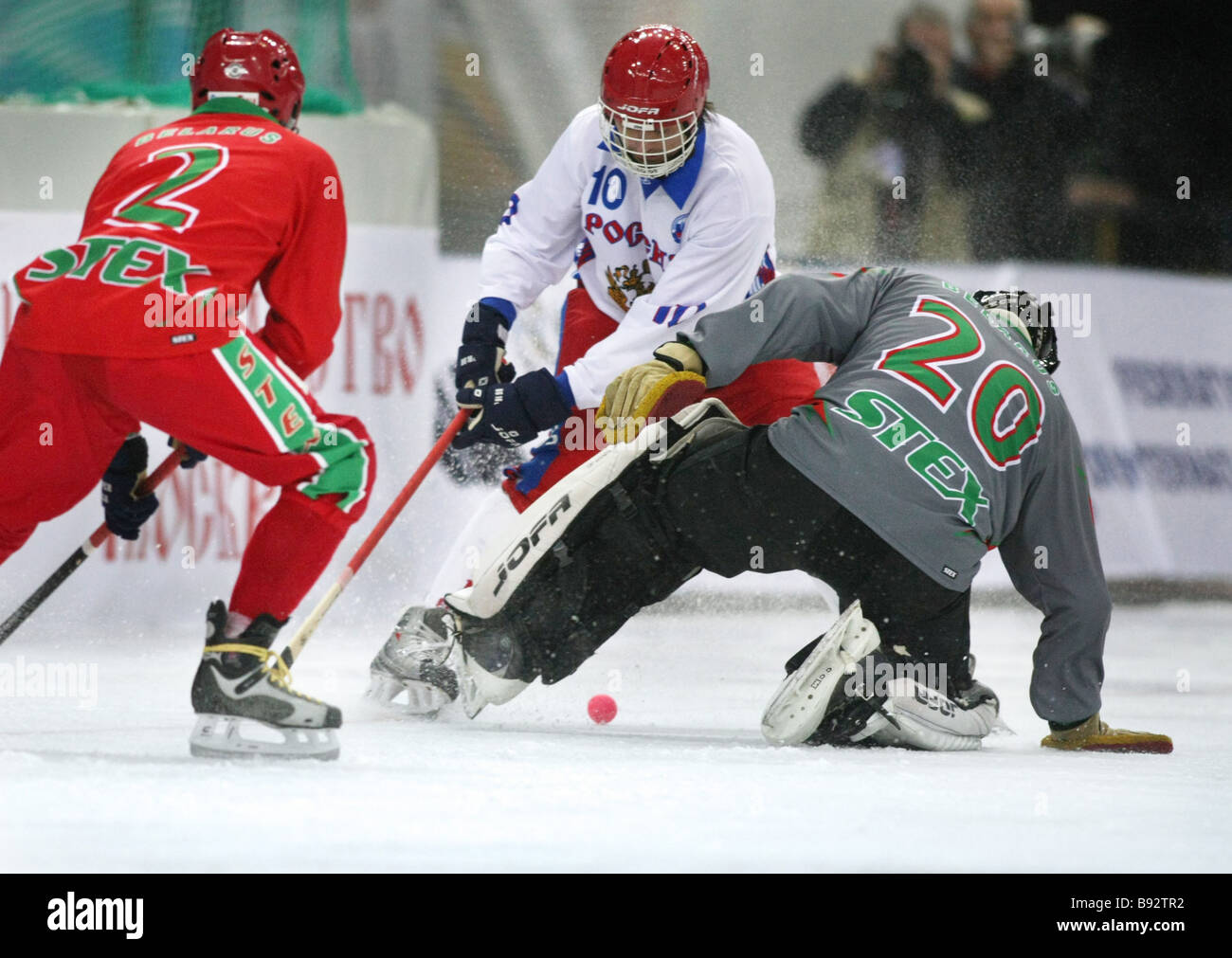 From left to right Belarus s Vitaly Isachenko Russia s Pavel Ryazantsev ...