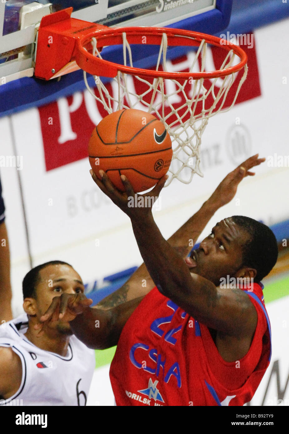 Dewarick Spencer Virtus Vidi Vici Bologna left and Marcus Goree CSKA ...