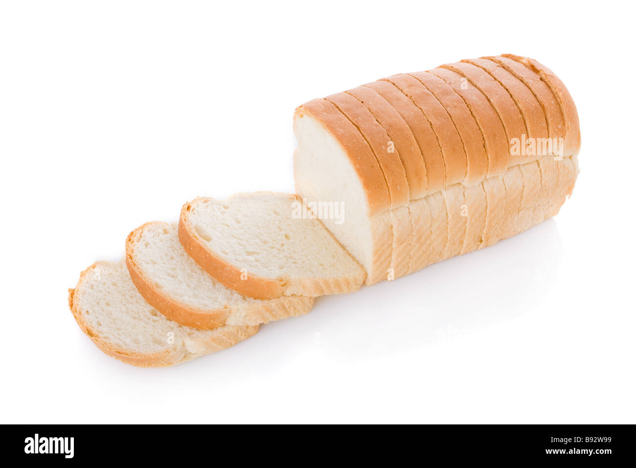 Sliced loaf of bread isolated on white background Stock Photo - Alamy