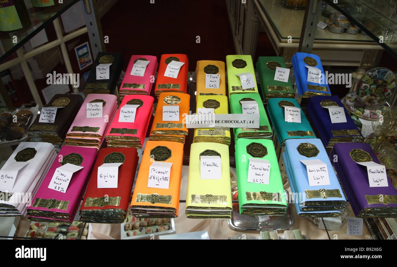 Biarritz Chocolate Shop Stock Photo - Alamy