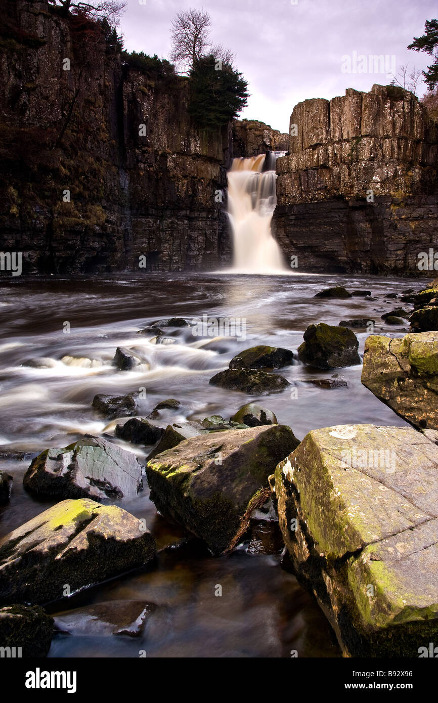 High Force waterfall near Middleton in Teesdale, County Durham, UK ...