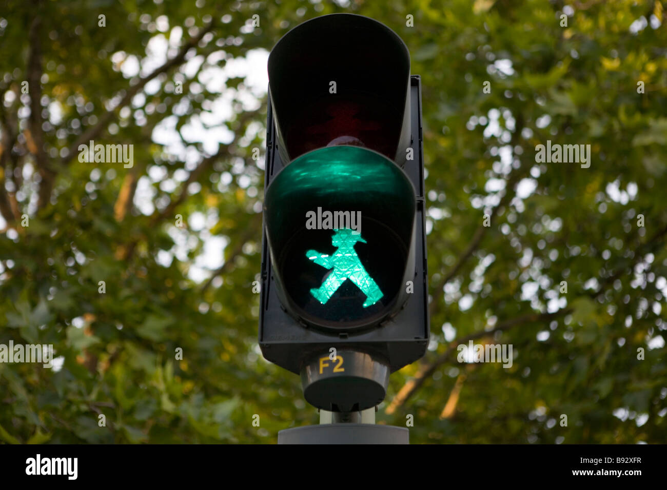 Walk now, green light signal in Berlin Germany Stock Photo - Alamy