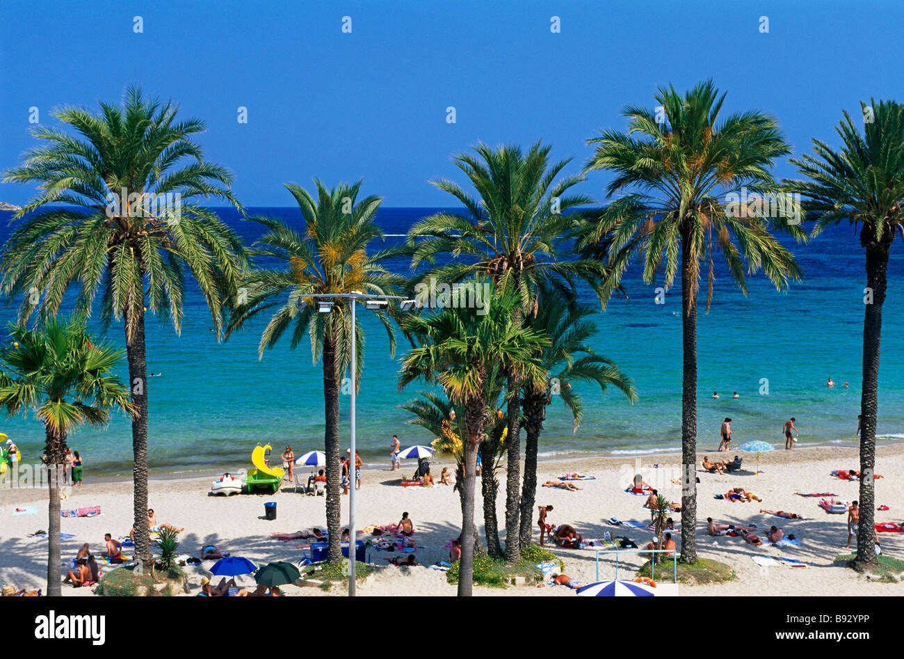 Playa d en Bossa Ibiza Balearic Islands Spain Stock Photo - Alamy