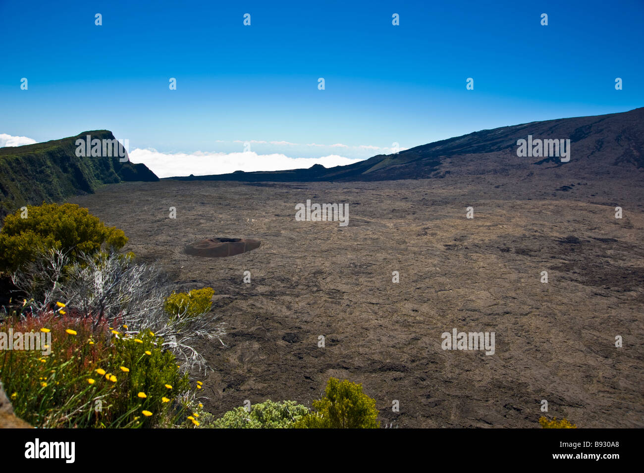 Caldera and formica leo, active volcano Piton de la Fournaise, La ...